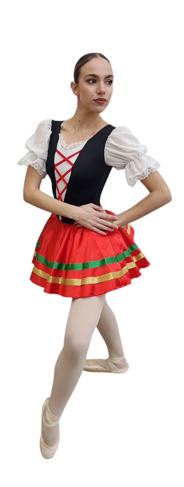 Costume Tarantella con body in lycra e gonna in raso - Show Danza